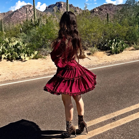 Dresses | Burgundy Open Back Flowy Dress Mini | Poshmark
